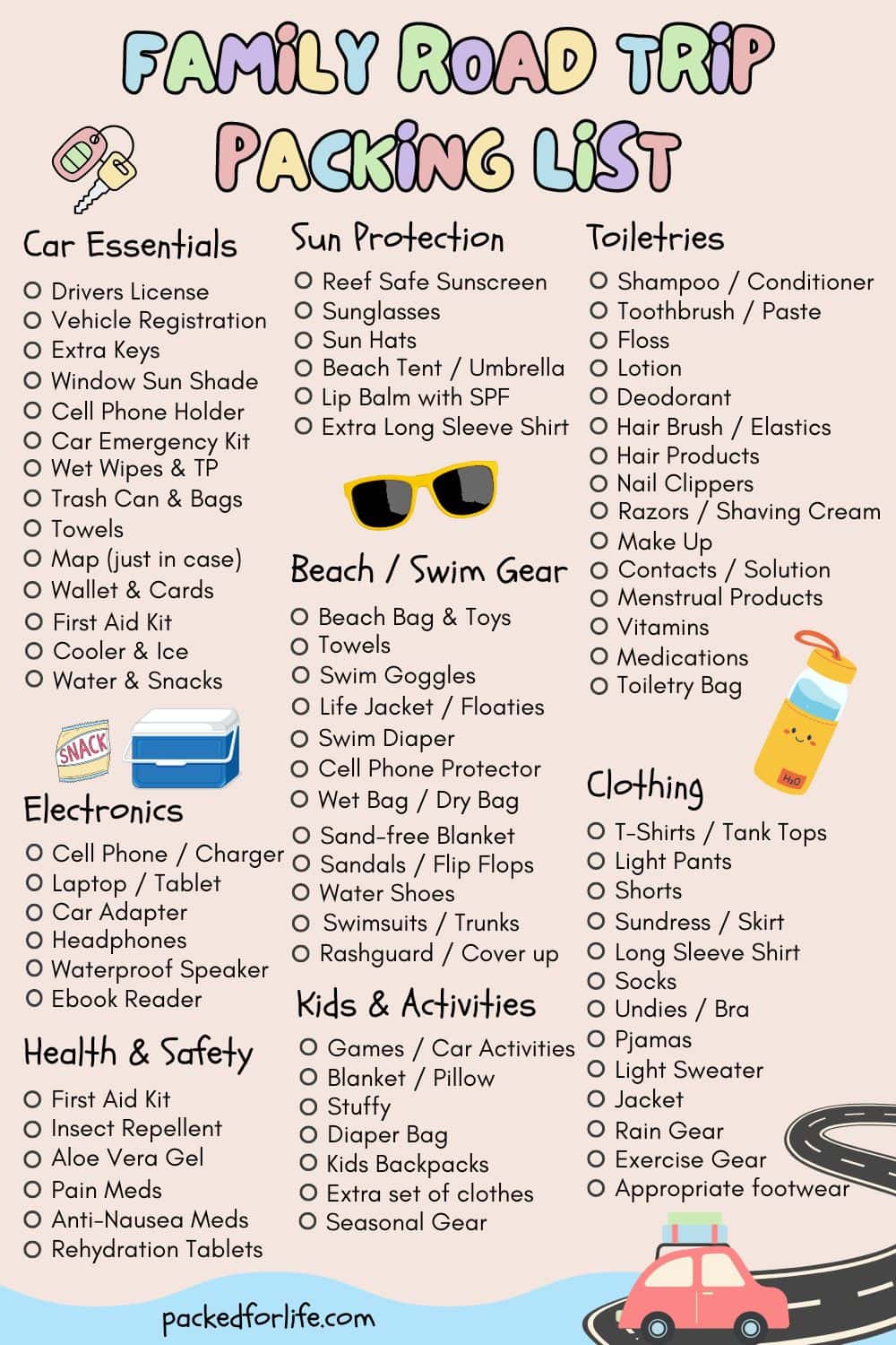 Ultimate Family Road Trip Packing List (+Free Printable Checklists)