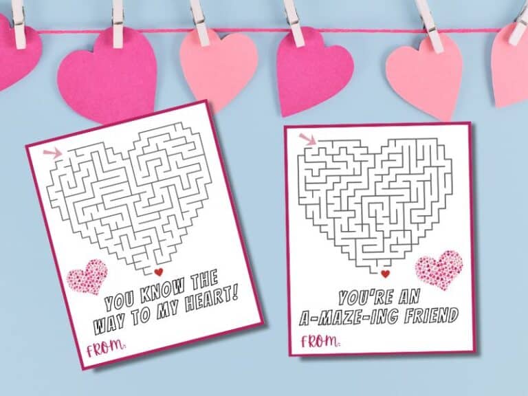 Free Printable Maze Valentines for Kids | Packed for Life